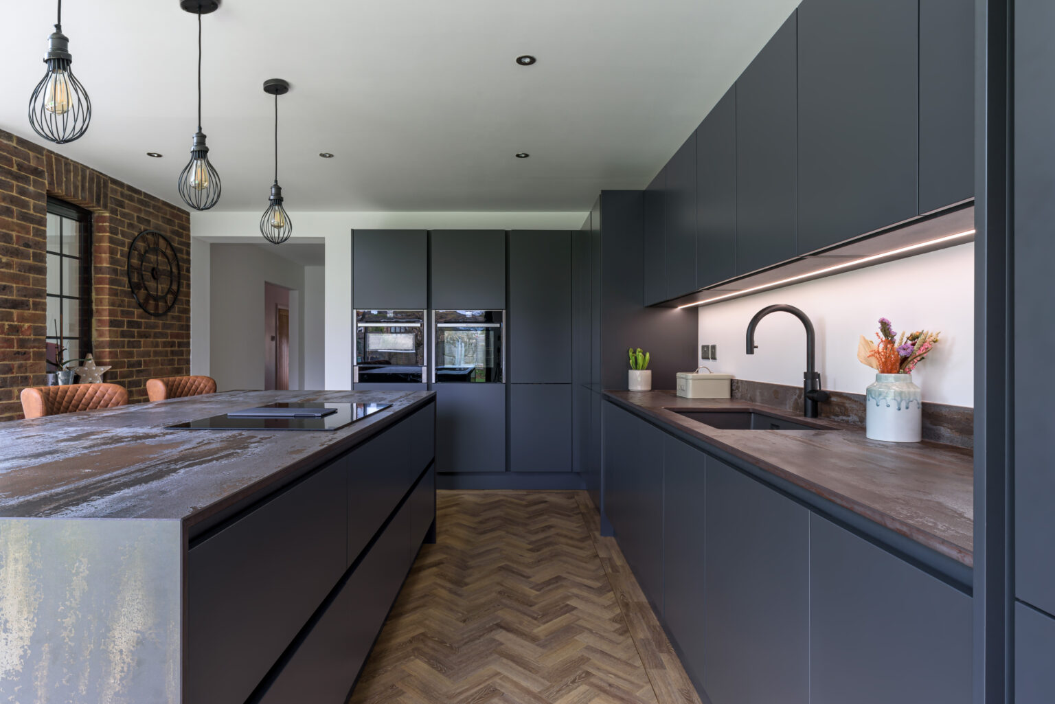 Porter Matt Graphite Handleless - Polished Kitchen Designs